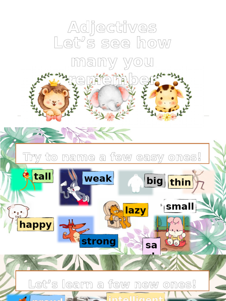 Adjectives and Similes Overview | PDF