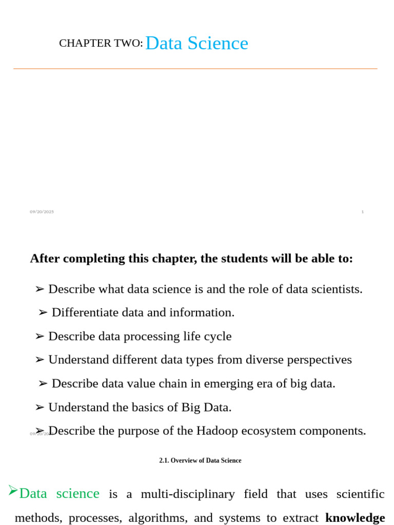 Chapter 2 Data Science | PDF | Apache Hadoop | Data Type