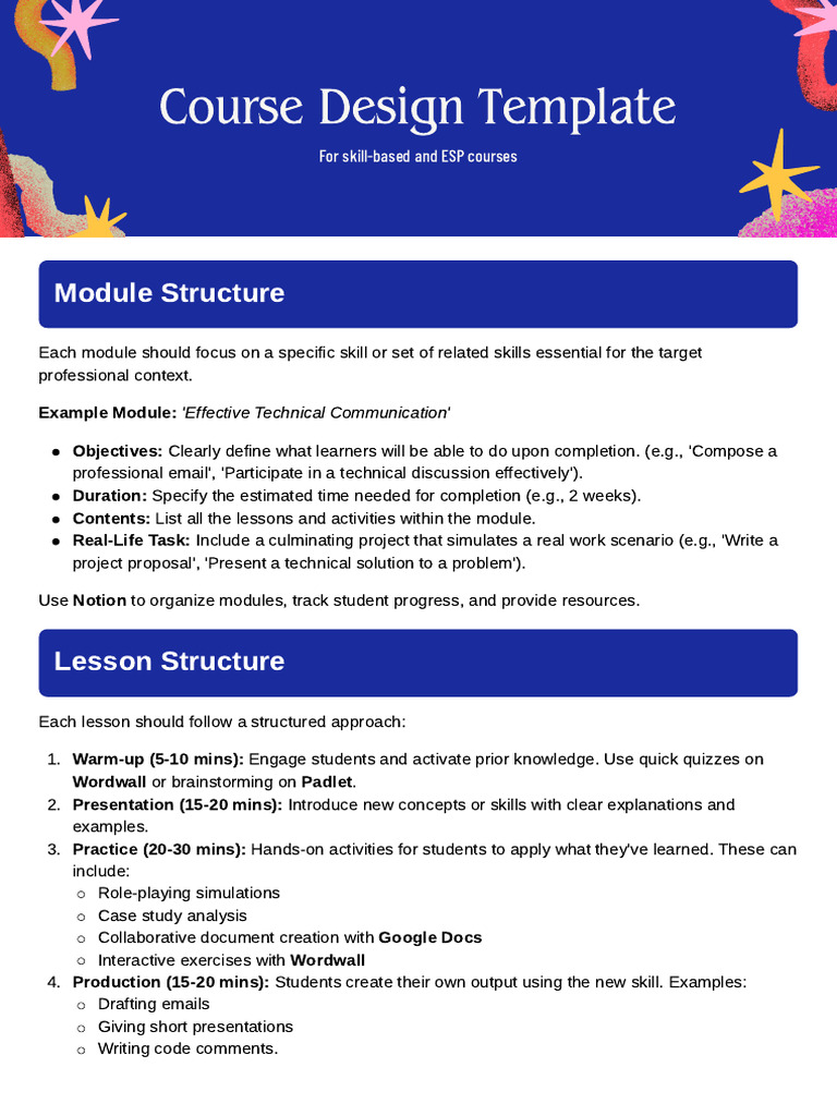 Course Design Template | PDF | Educational Assessment | Learning