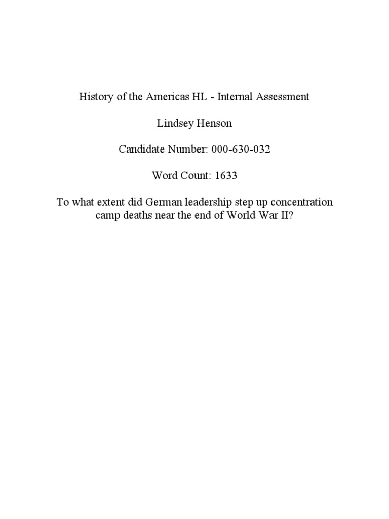 IB History Internal Assessment | PDF | Auschwitz Concentration Camp ...