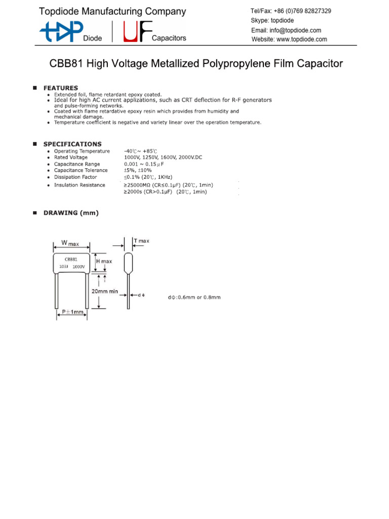 Capacitor Cbbb1 High Voltage | PDF