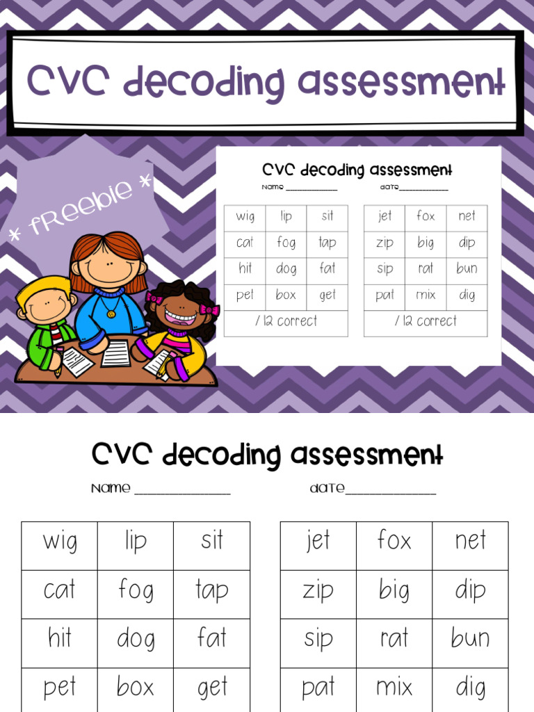 CVC Decoding Assessment | PDF