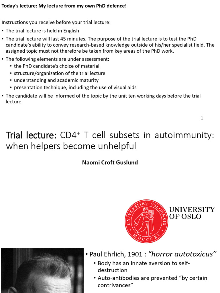 CD4 T Cell Subsets in Autoimmunity - Guslund - 27.08.2025 | PDF | T ...