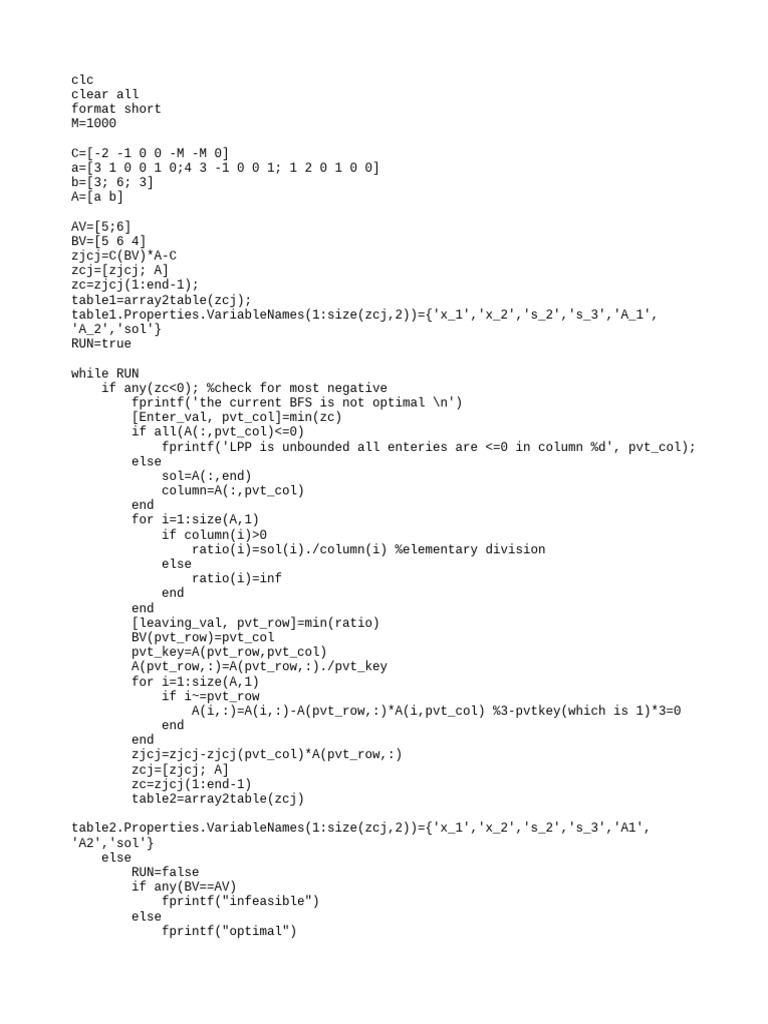 Linear Programming Optimal Solution Pdf