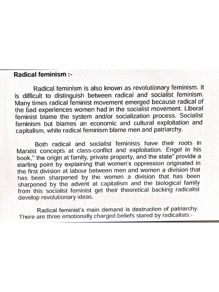 Radical Feminism | PDF