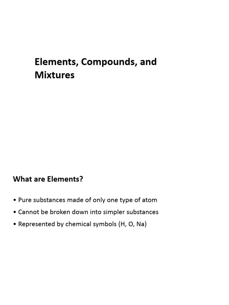 Slides Elements Compounds Mixtures | PDF