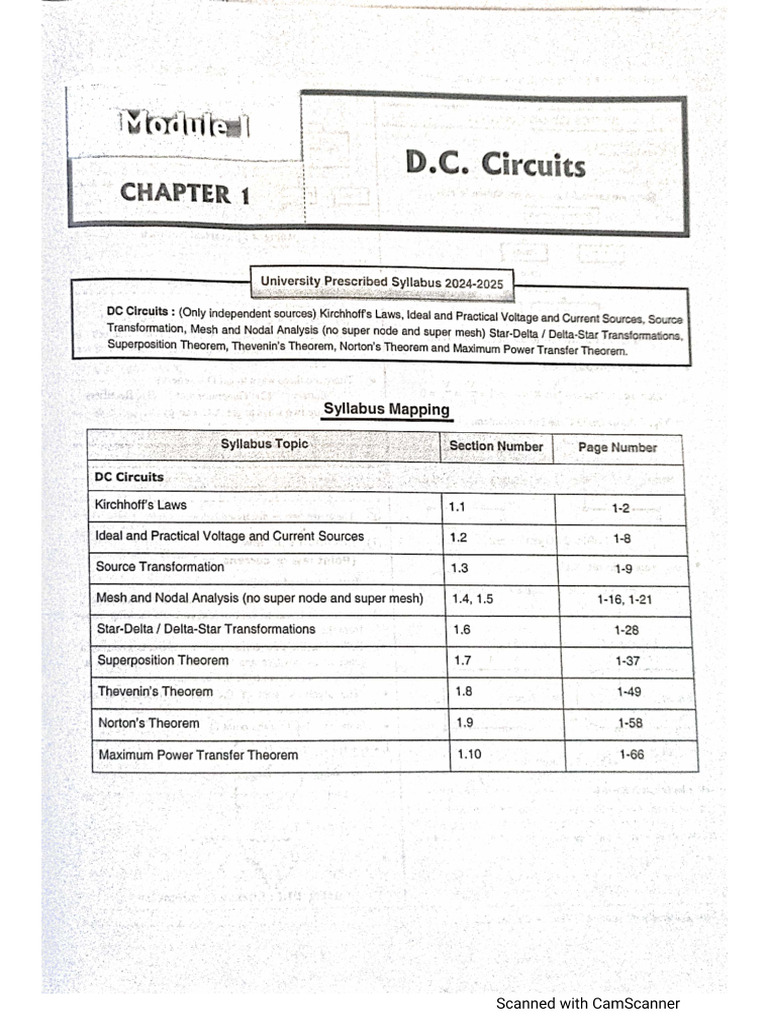 BEE Module1 (DC Circuit) | PDF