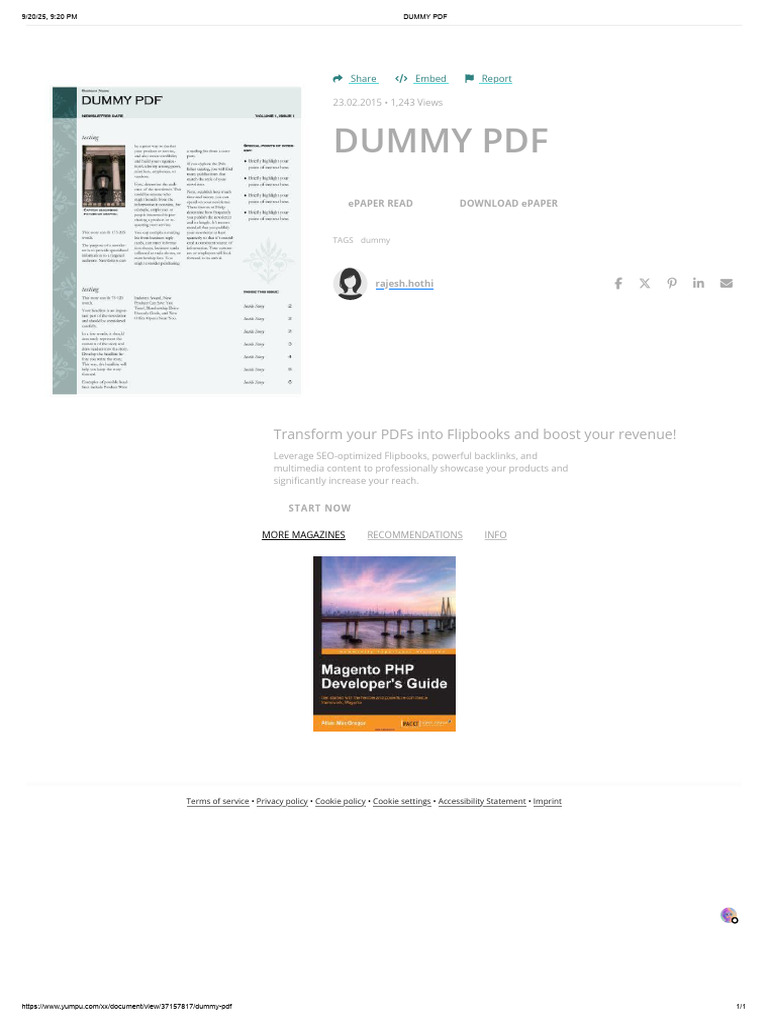 Dummy PDF Magazine Overview | PDF