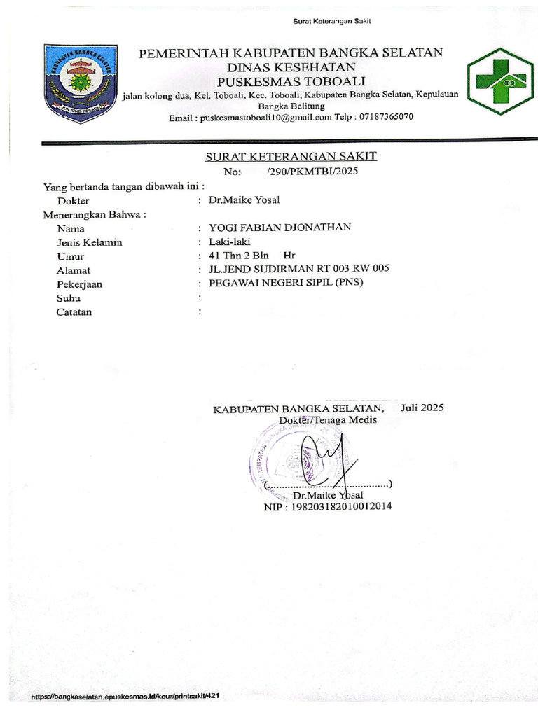 Surat Keterangan Check Up Darah 2025 | PDF