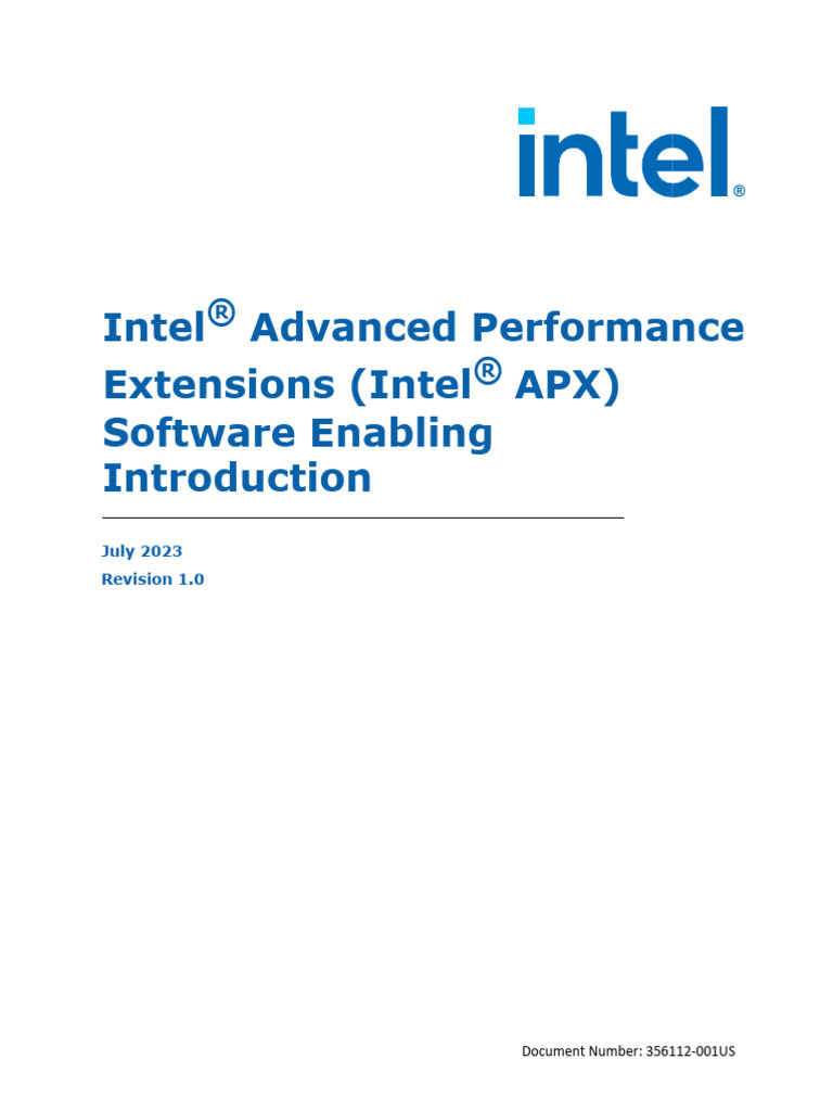 Intel® APX Software Enabling Guide | PDF | Operating System | Central ...