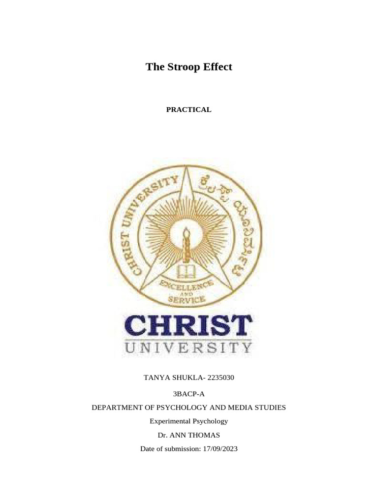 Stroop Effect Method Dt | PDF | Perception | Senses