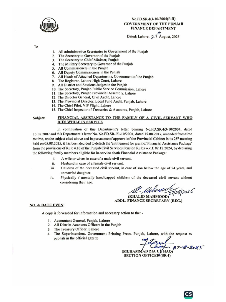 Financial Assistance Revised List of Legal Heirs | PDF