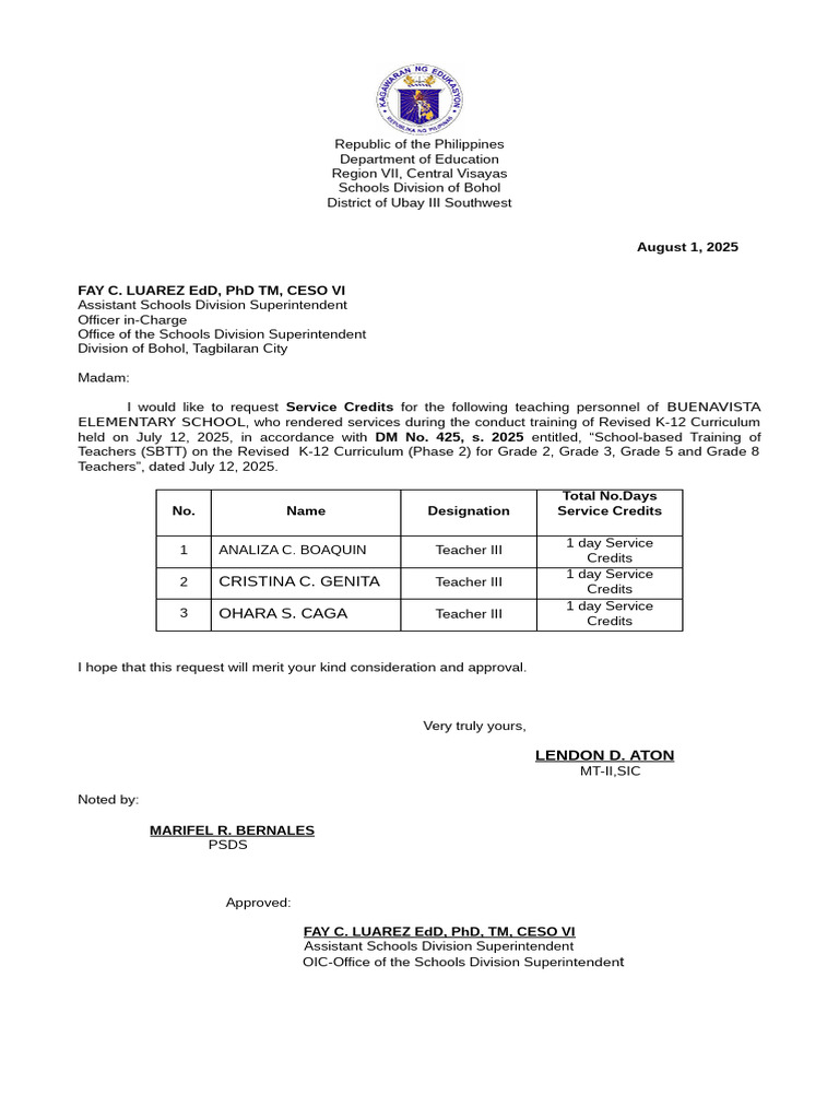 Letter Request SRP 2025 | PDF | Educational Stages