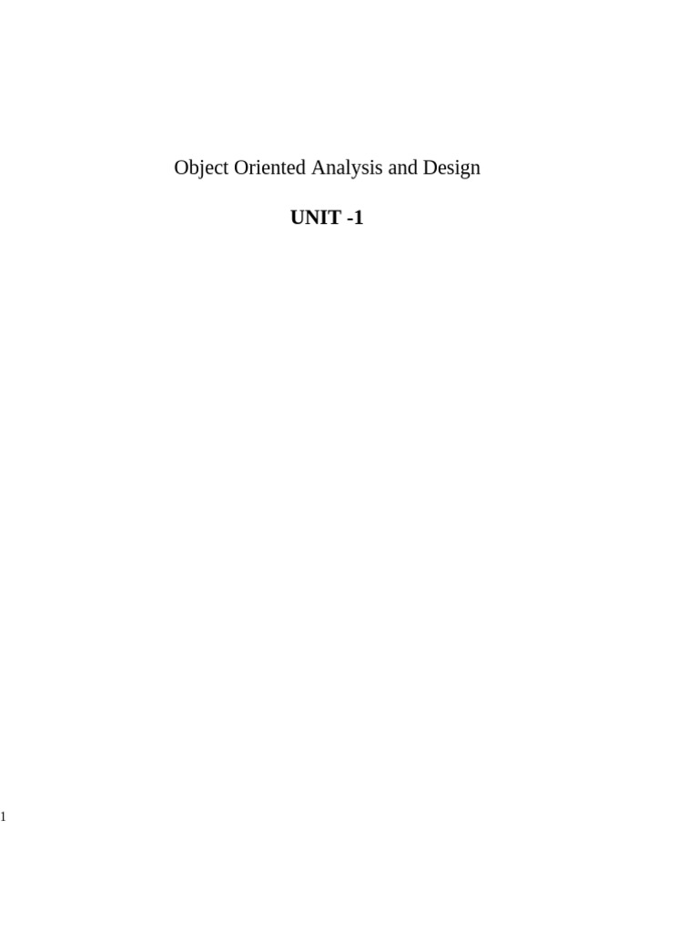 Object Oriented Analysis and Design.docx-(unit-1) | PDF | System ...