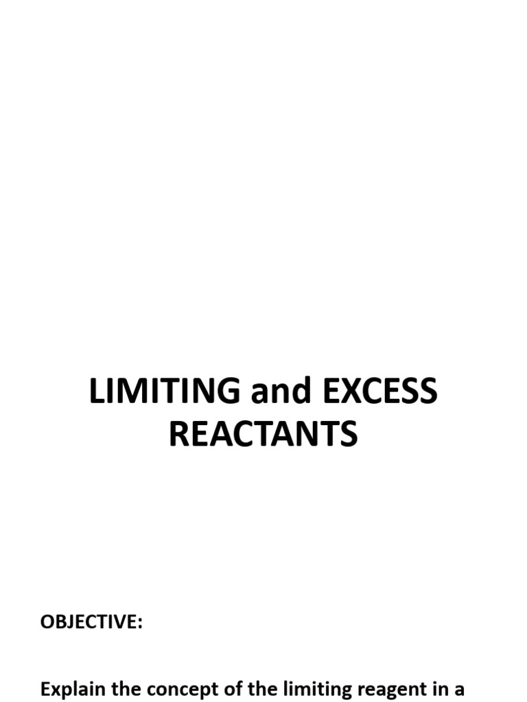 Lesson 7 Limiting and Exceess Reactant | PDF