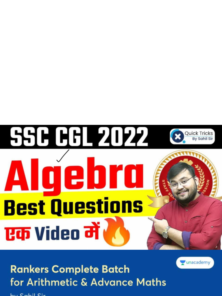 SSC CGL Algebra-1 (Q), FINAL S - Compressed | PDF