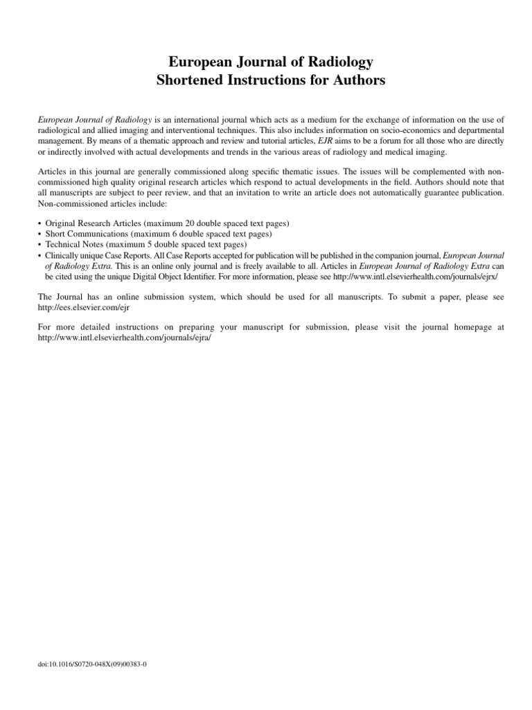 Short Instructions To Authors Eurr | PDF