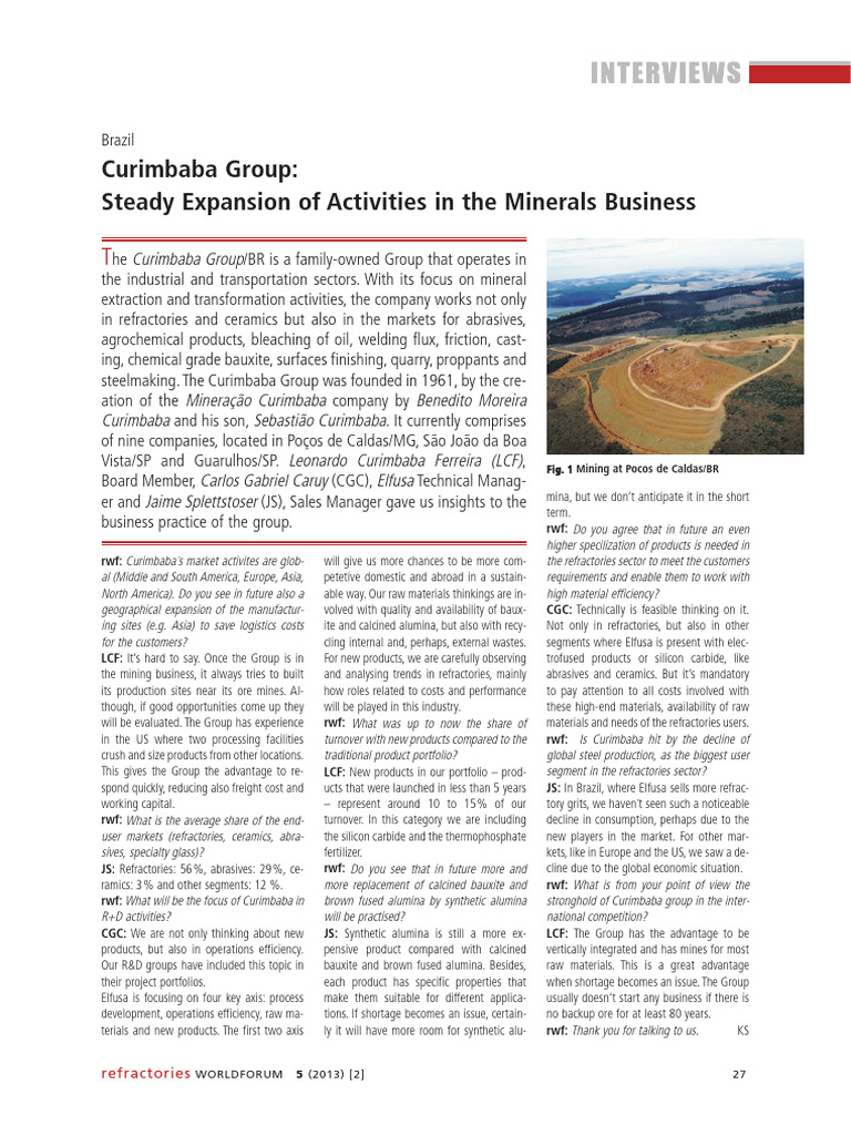 Curimbaba Refractories Worldforum | PDF | Aluminium Oxide | Refractory