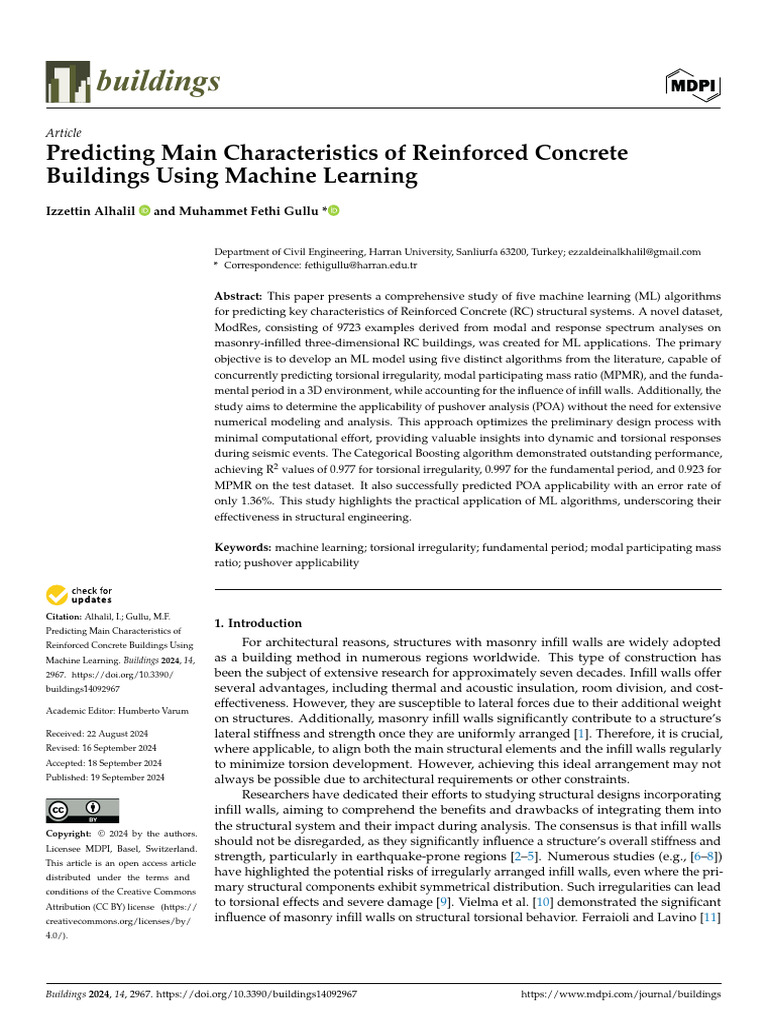 Buildings 14 02967 v2 | PDF | Machine Learning