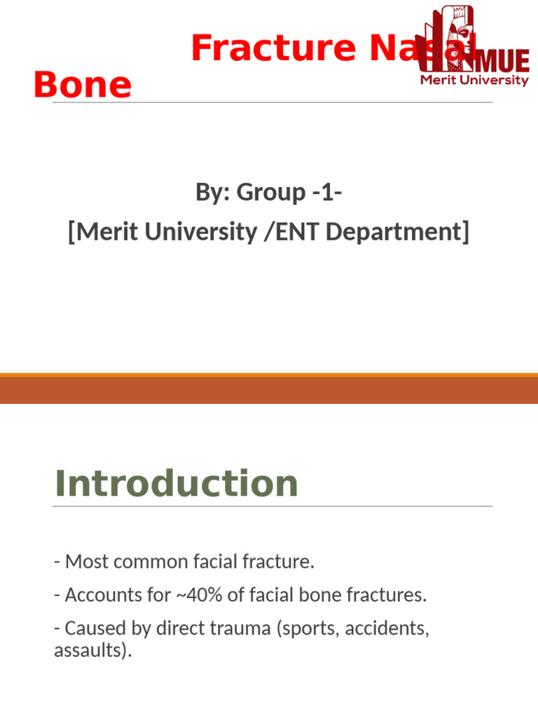 Nasal Bone Fracture Presentation | PDF