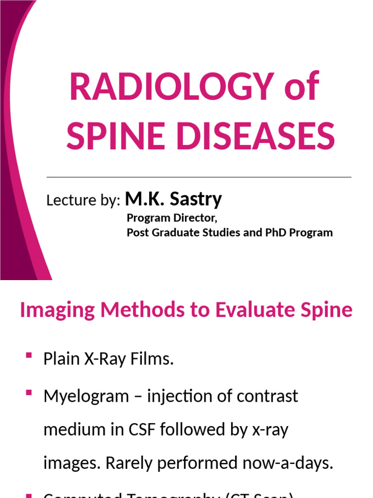 Spine Disease Radiology Techniques | PDF | Ct Scan | Medical Imaging