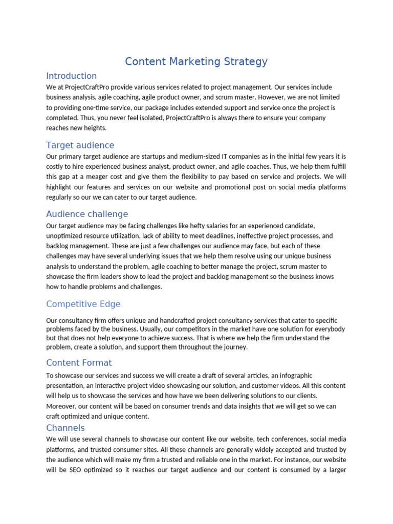 Effective Content Marketing Strategy | PDF | Agile Software Development ...