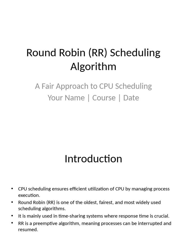 Round Robin CPU Scheduling Explained | PDF | Scheduling (Computing ...