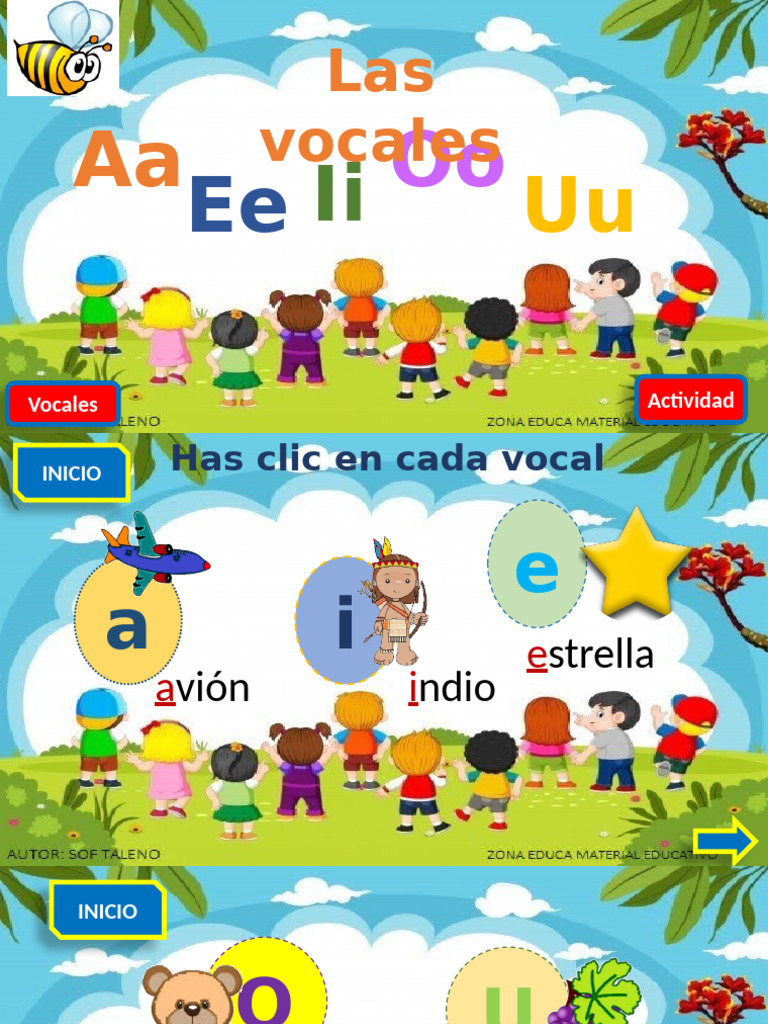 Juego Vocales Interactivas Version 1 | PDF