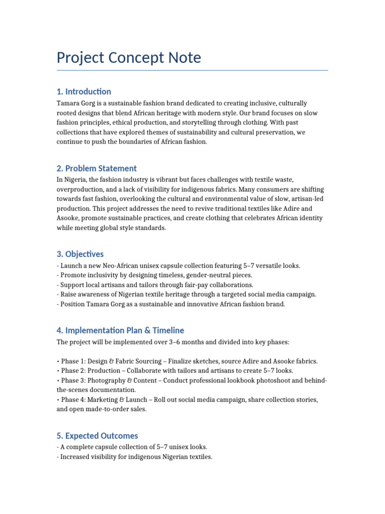 Sustainable Fashion Project Proposal | PDF