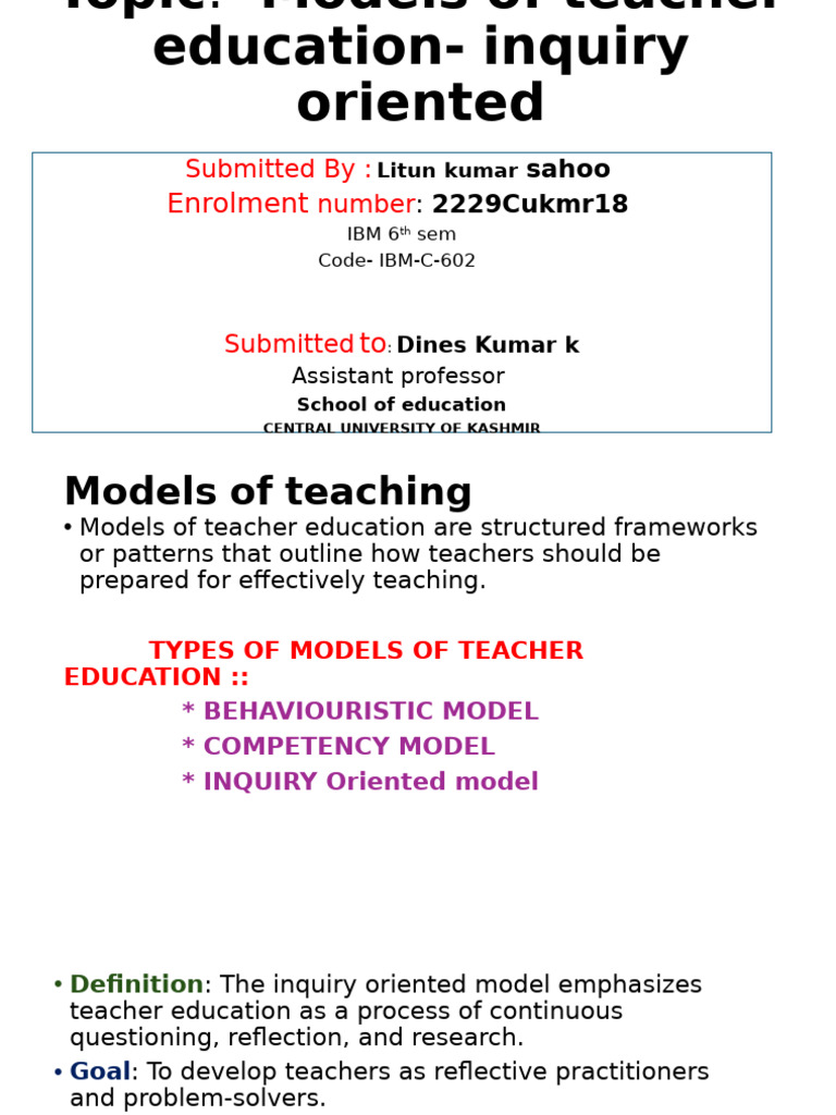 Inquiry Oriented Model | PDF