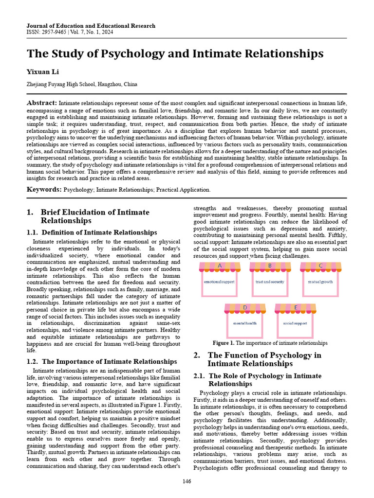 The Study of Psychology and Intimate Relationships | PDF | Intimate Relationships | Psychology