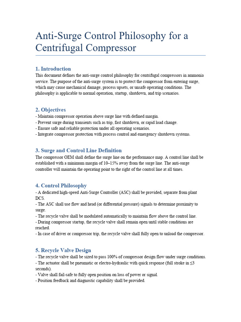 Anti-Surge Control for Compressors | PDF | Valve | Mechanical Engineering