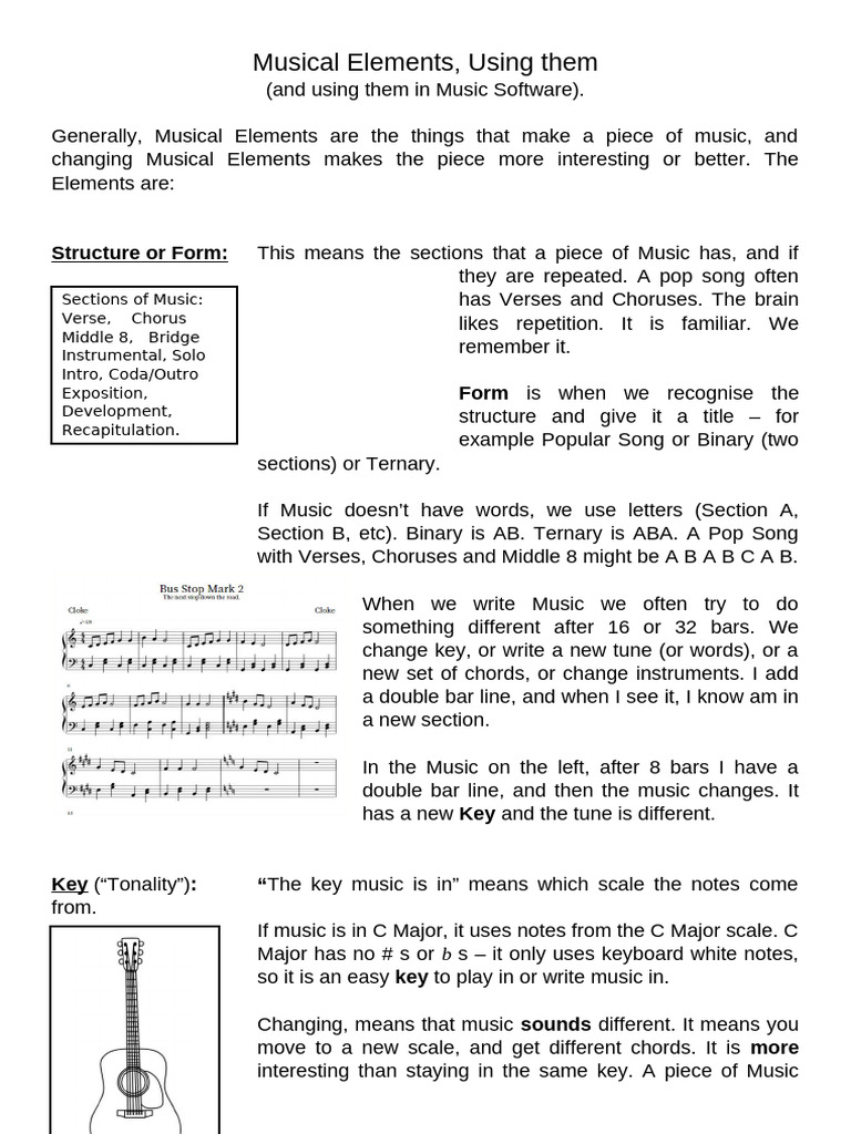 Understanding Musical Elements in Software | PDF | Song Structure ...