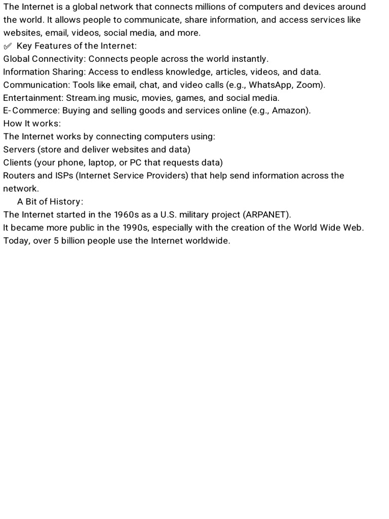 Introduction To Internet and WWW | PDF | World Wide Web | Internet & Web
