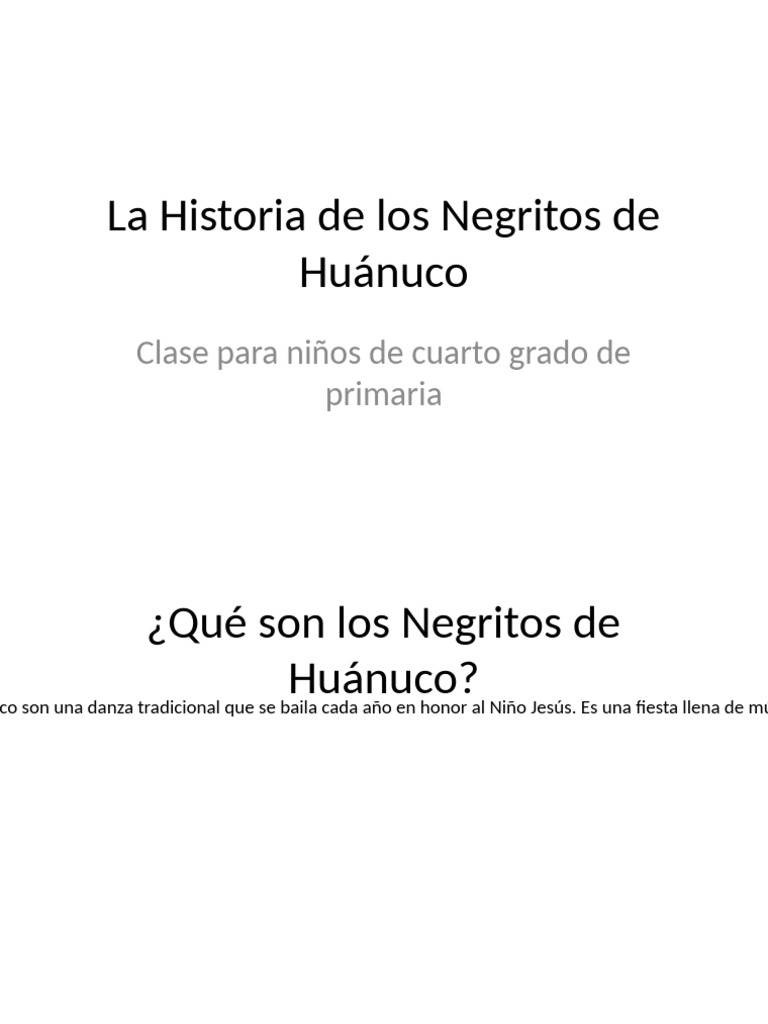 Historia Negritos Huanuco | PDF