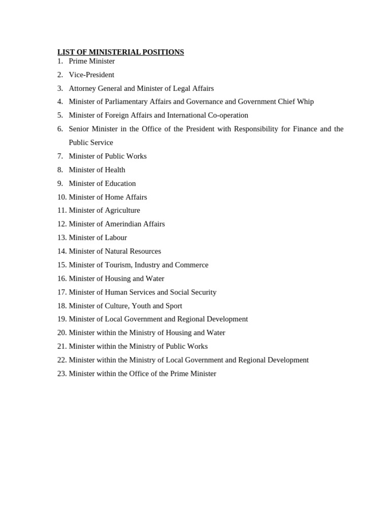 Ministerial Positions in India | PDF