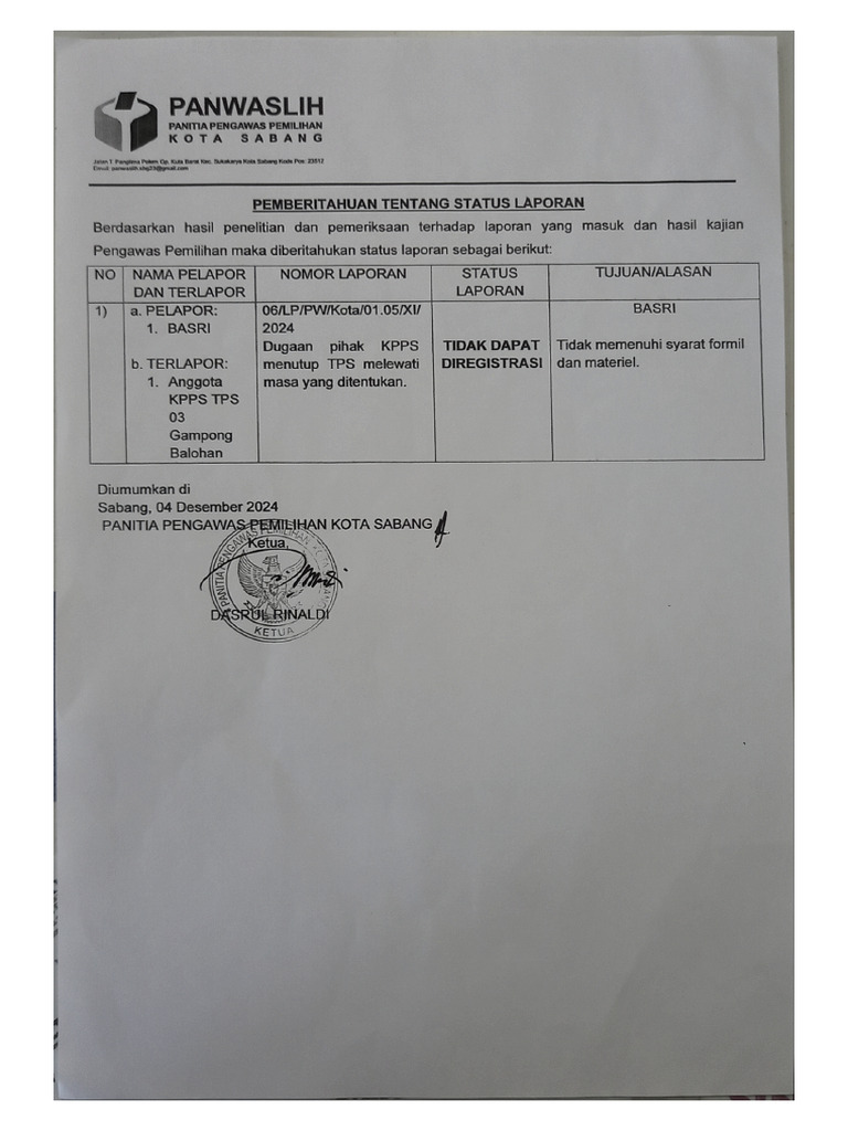 TPS 03 Gampong Balohan | PDF