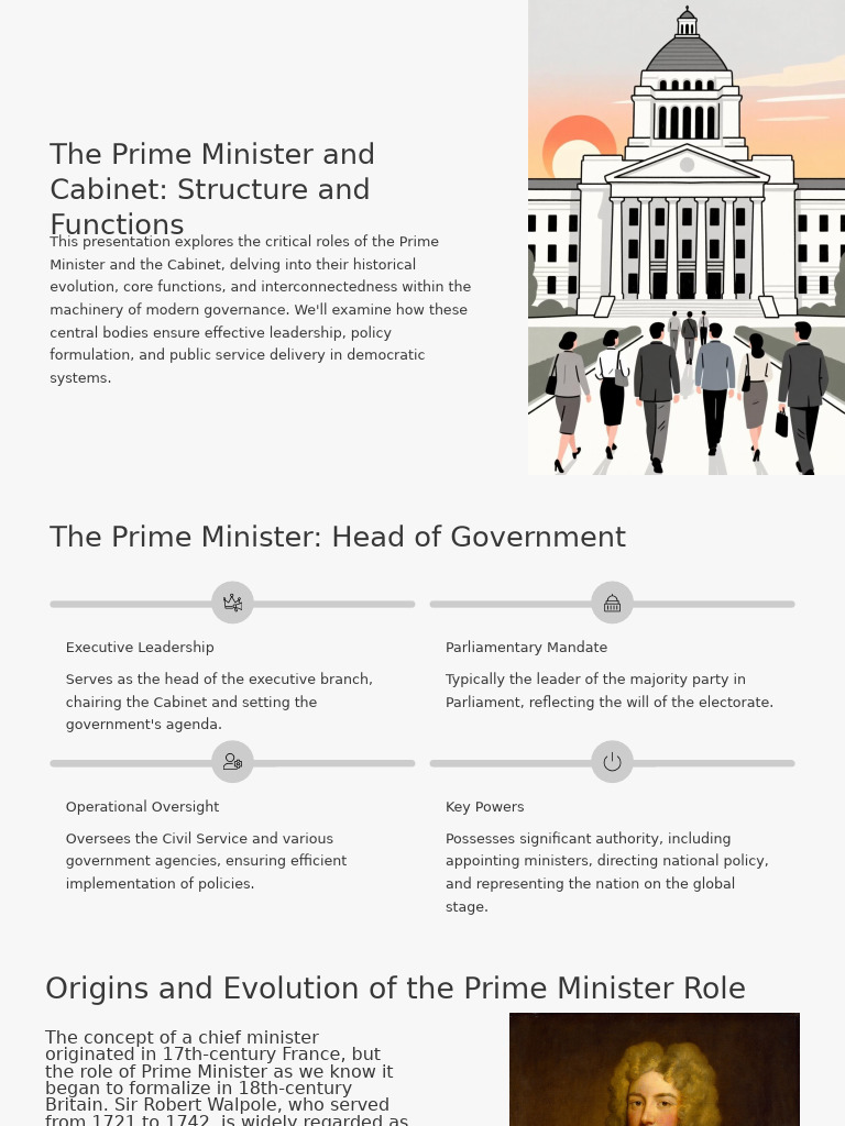 Prime Minister and Cabinet Roles Explained | PDF | Prime Minister ...