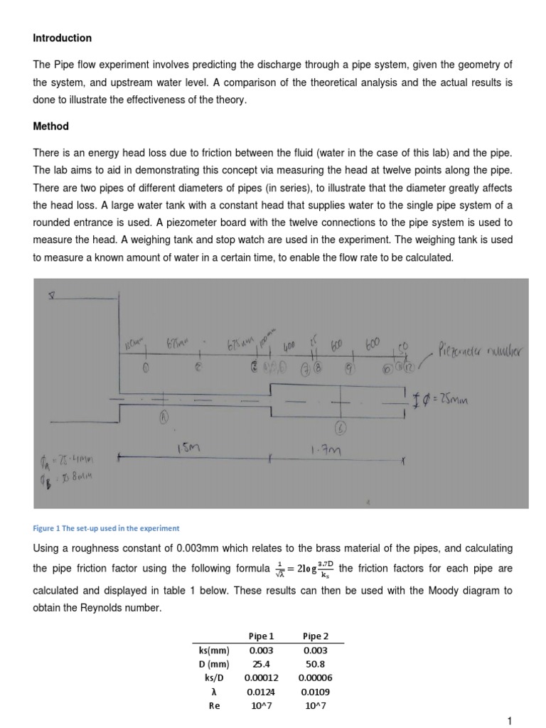 Pipe Flow Experiment | PDF | Dynamics (Mechanics) | Classical Mechanics