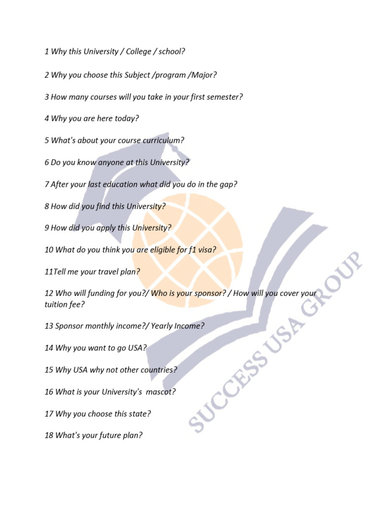 Essential Questions for US University Applicants | PDF