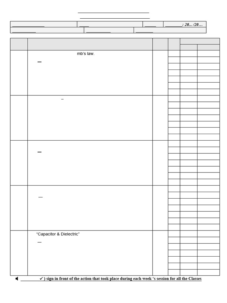 Physics 1 Course Progress Tracker | PDF | Capacitor | Electromagnetic ...