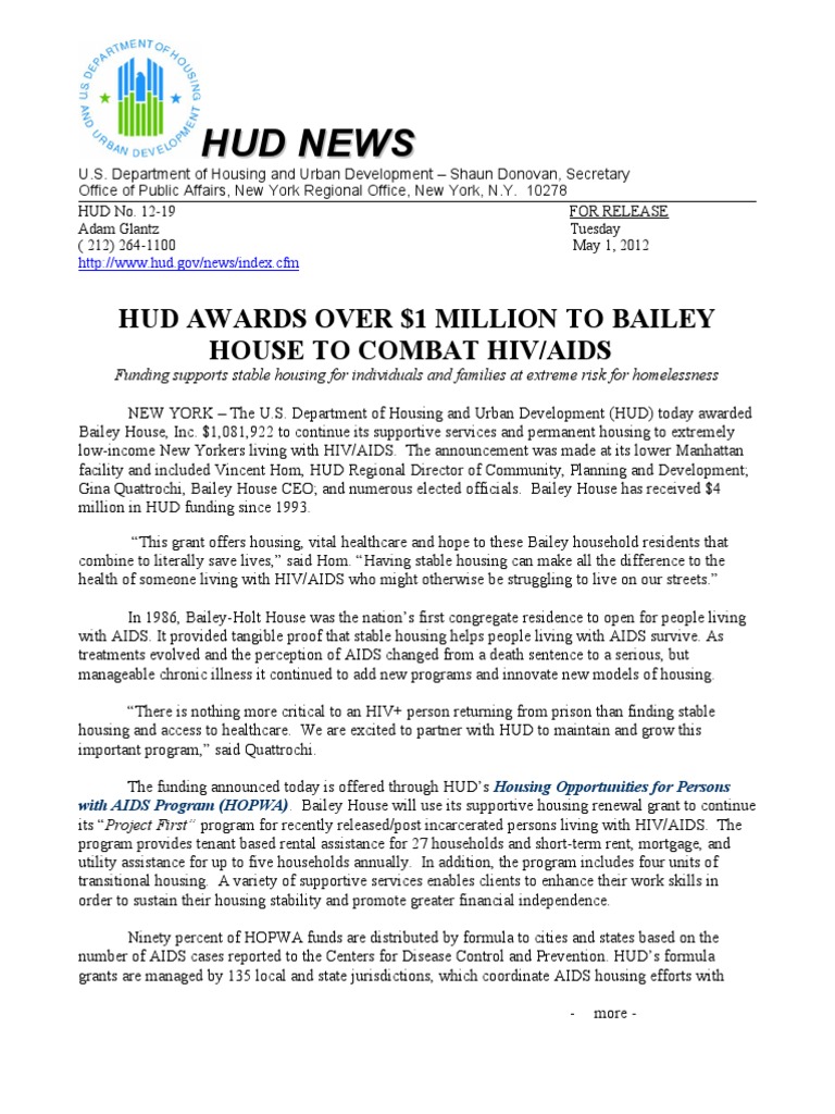 Hud News | PDF | United States Department Of Housing And Urban ...