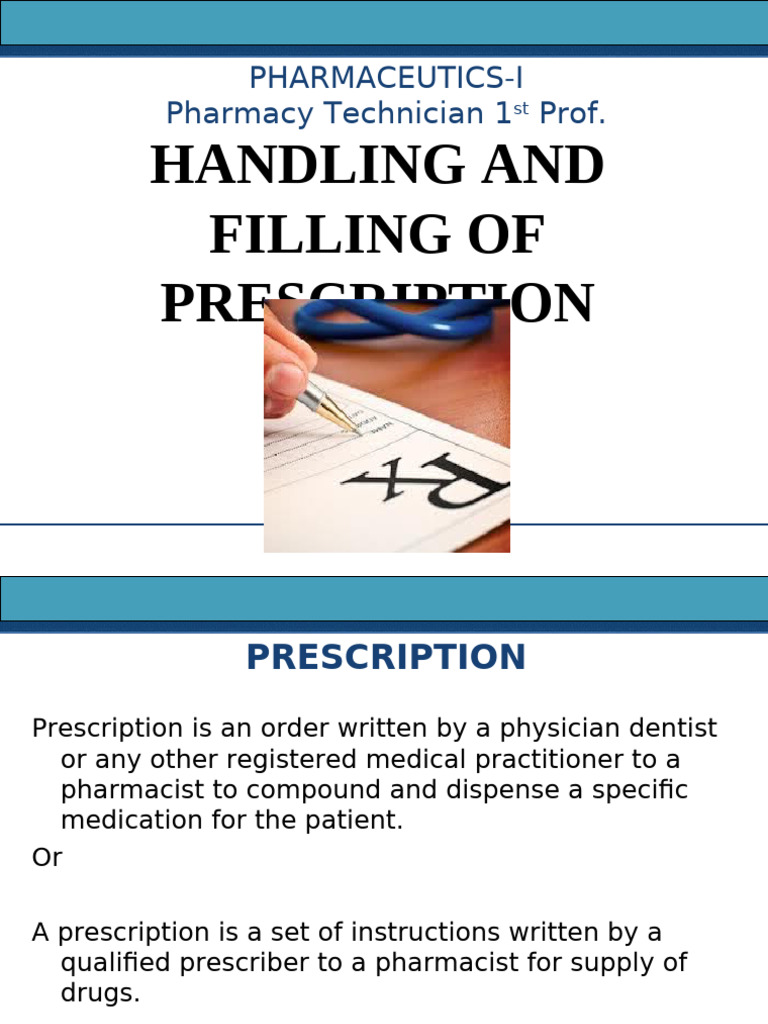 Steps in Prescription Processing | PDF | Medical Prescription | Pharmacy