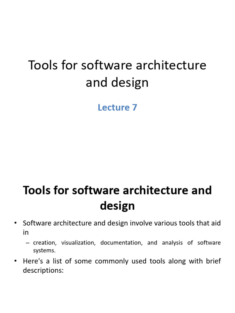 Essential Tools for Software Architecture | PDF | Software Architecture ...