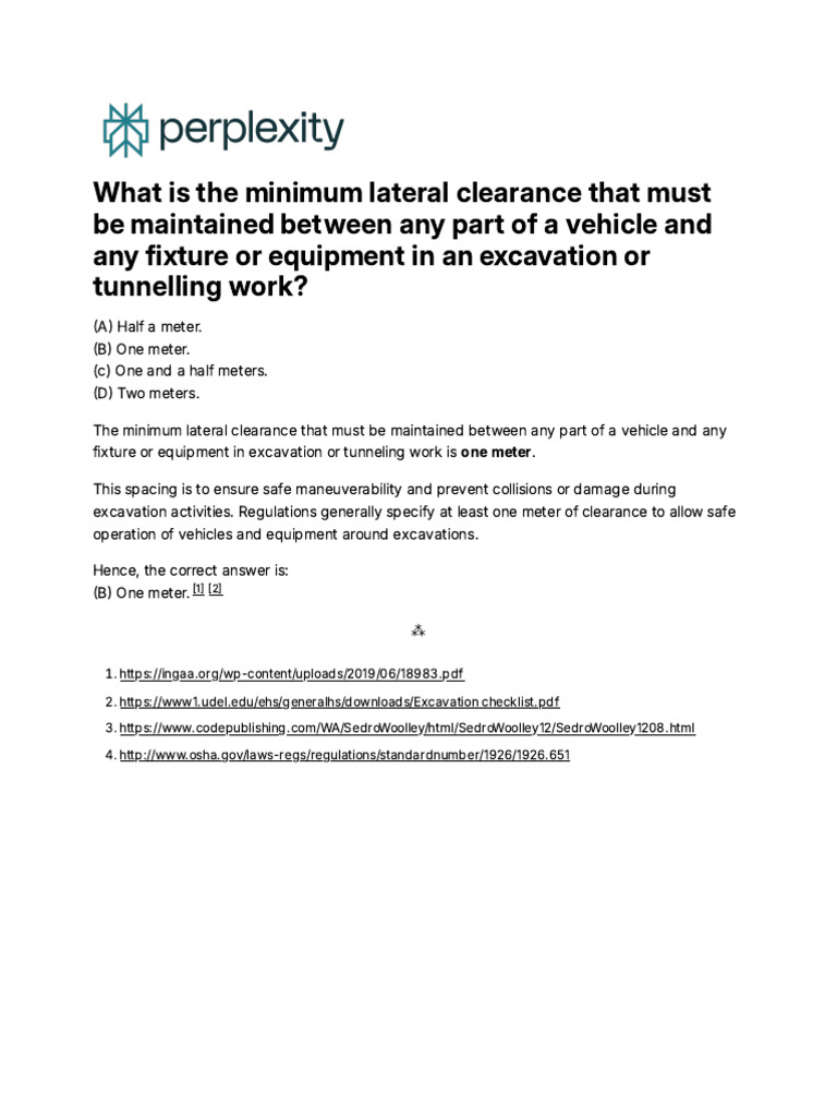110.what Is The Minimum Lateral Clearance That Must Be | PDF
