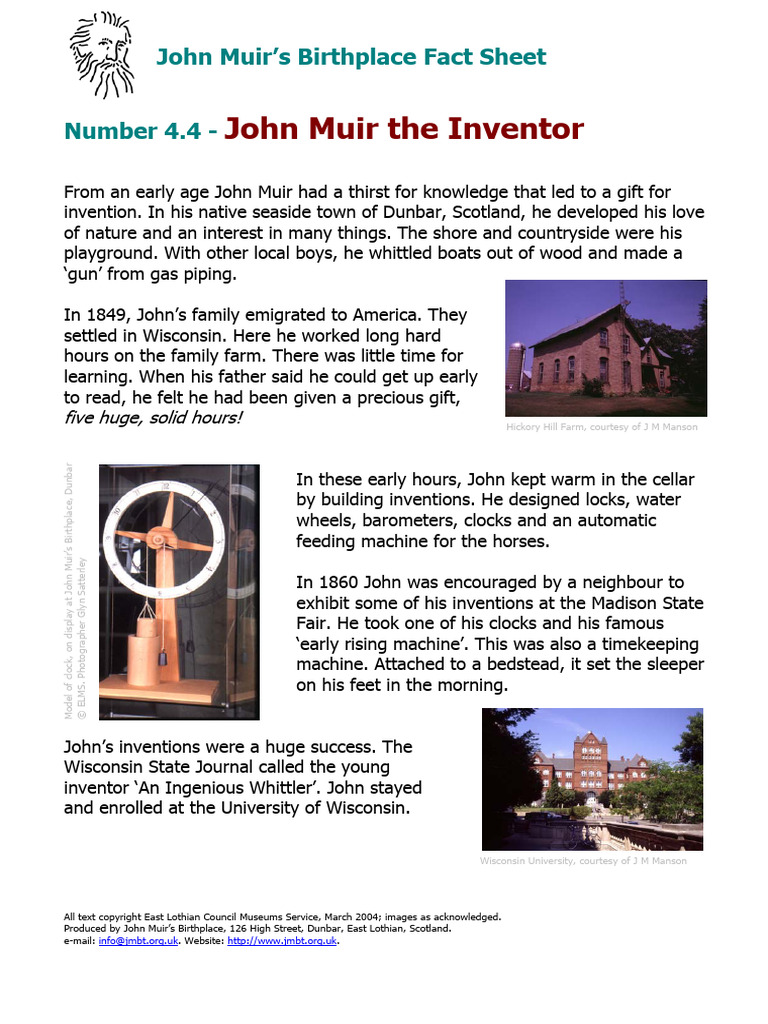 John Muir the Inventor | PDF | John Muir