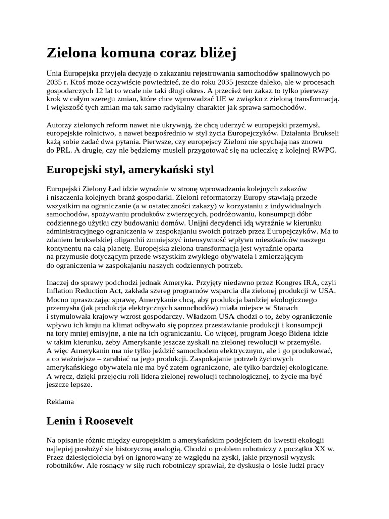 Zielona Komuna Coraz Bliżej | PDF