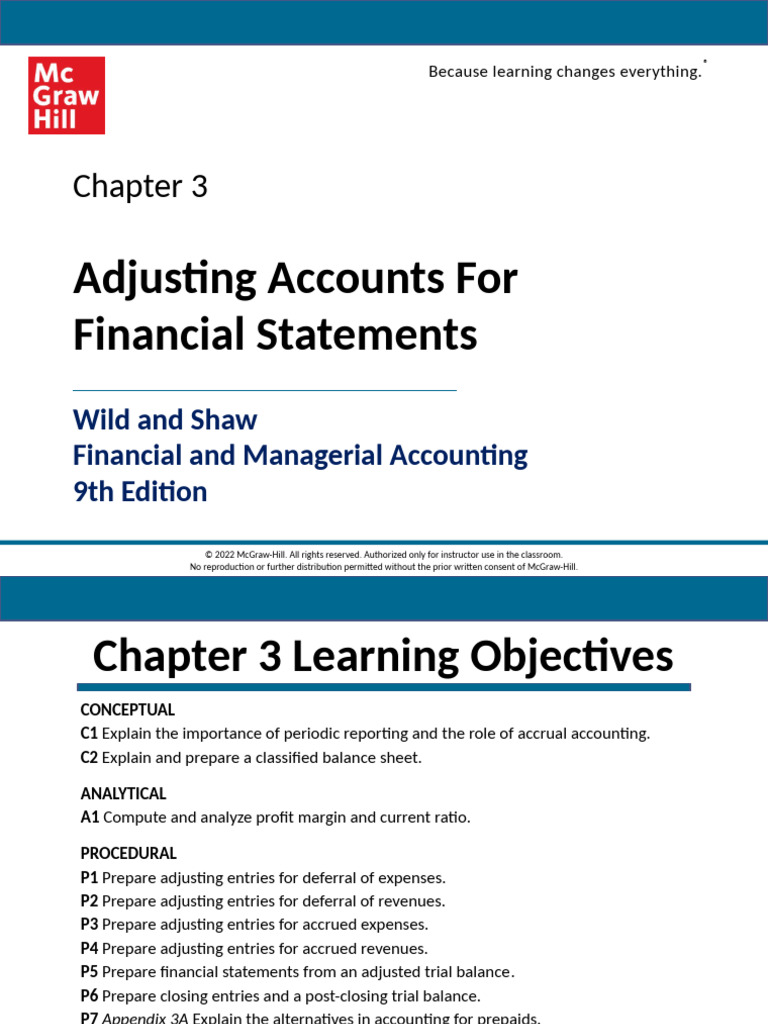 Wild Finman9e PPT Ch03 Accessible | PDF | Depreciation | Deferral