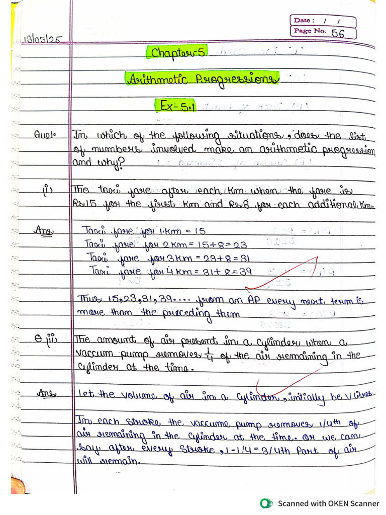 CH 5 Arithmetic Progression | PDF