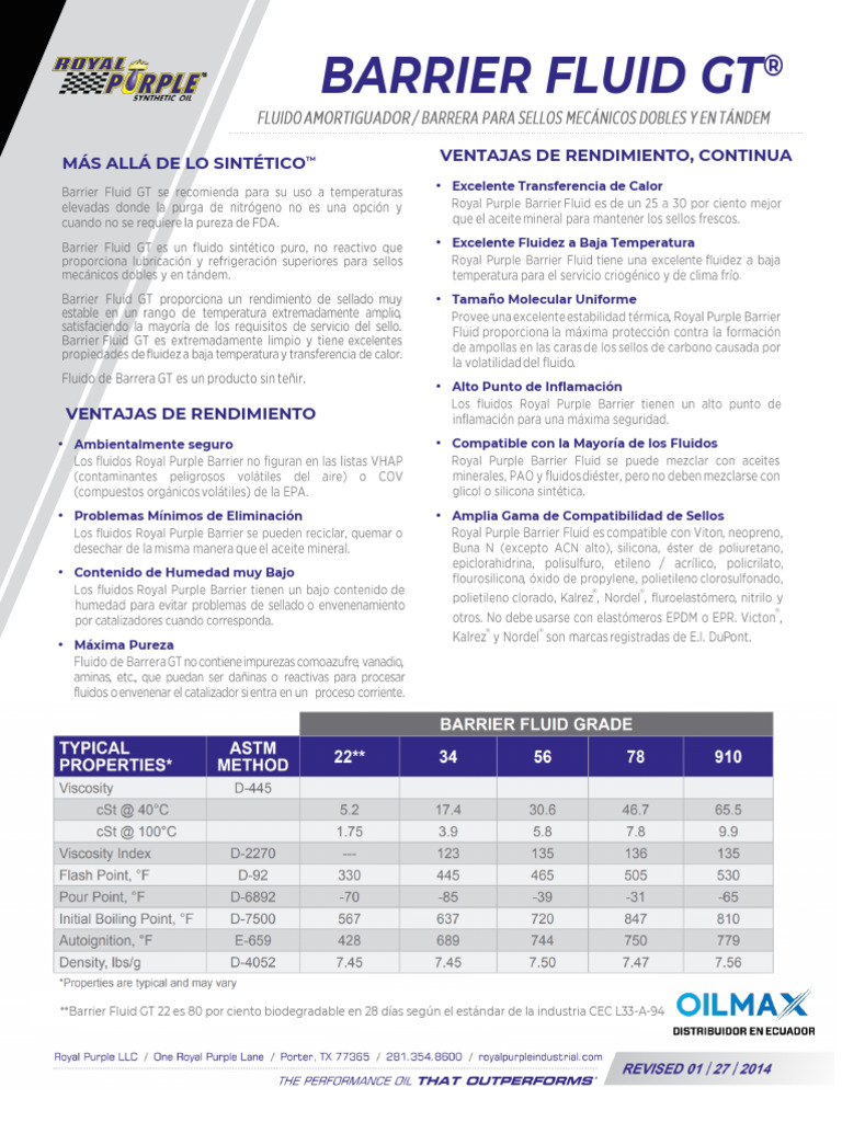 Ventajas del Barrier Fluid GT® | PDF